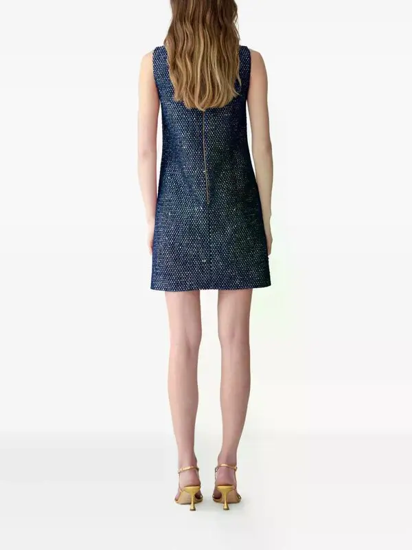 Carolina Herrera Lurex Tweed Mini Dress - Blue