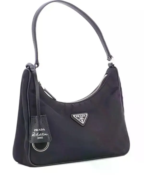 Prada Re-edition 2000 Tessuto Mini Hobo Bag - Black