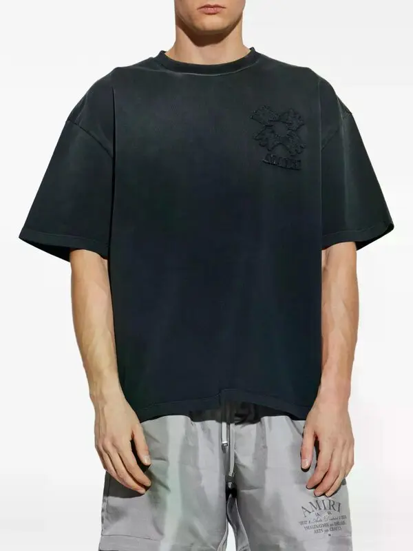 Amiri Logo-embroidered Short-sleeve T-shirt - Black