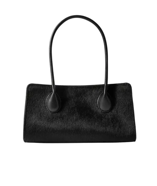 Lié Studio The Lou Calf Hair Shoulder Bag - Black