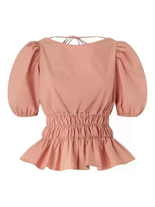 Pinko Puffed-sleeve Ruffled Top