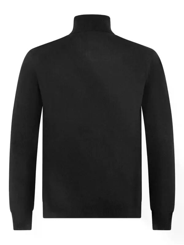 FRANZESE COLLECTION Ribbed Turtleneck Sweater - Black