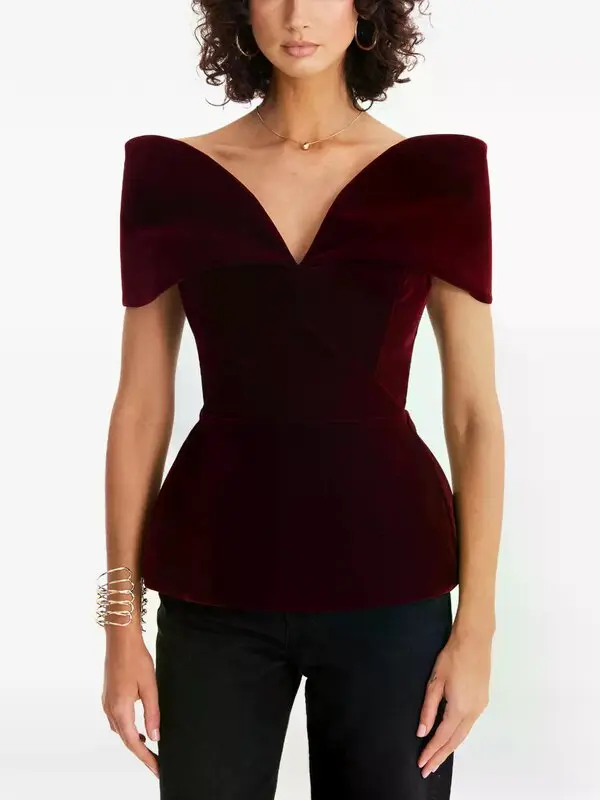 MOOS STUDIO Velvet Top - Red