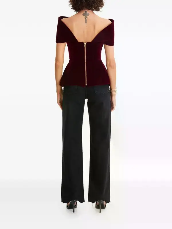 MOOS STUDIO Velvet Top - Red
