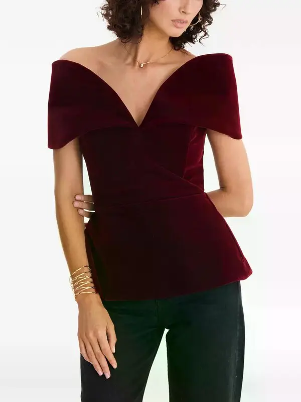 MOOS STUDIO Velvet Top - Red