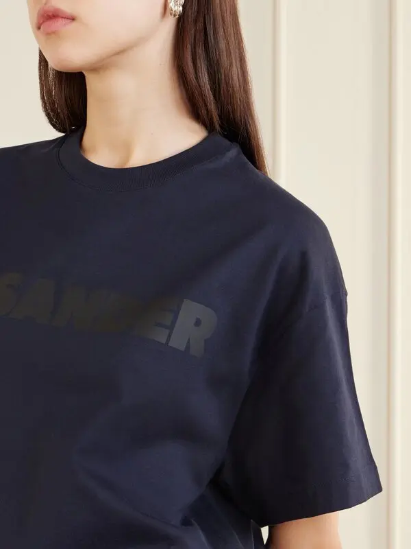 JIL SANDER Printed Cotton-jersey T-shirt