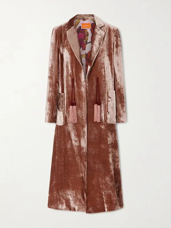 La DoubleJ Tasseled Velvet Coat - Pink