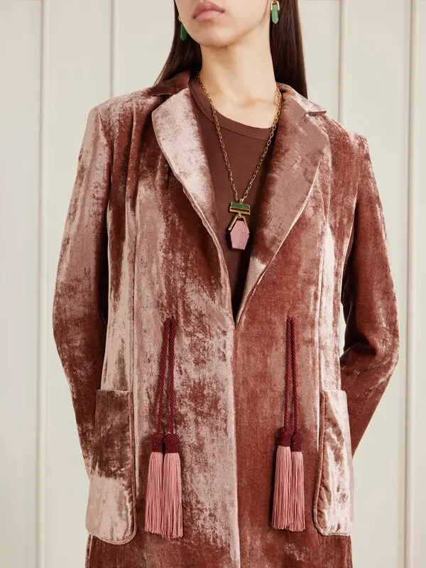La DoubleJ Tasseled Velvet Coat