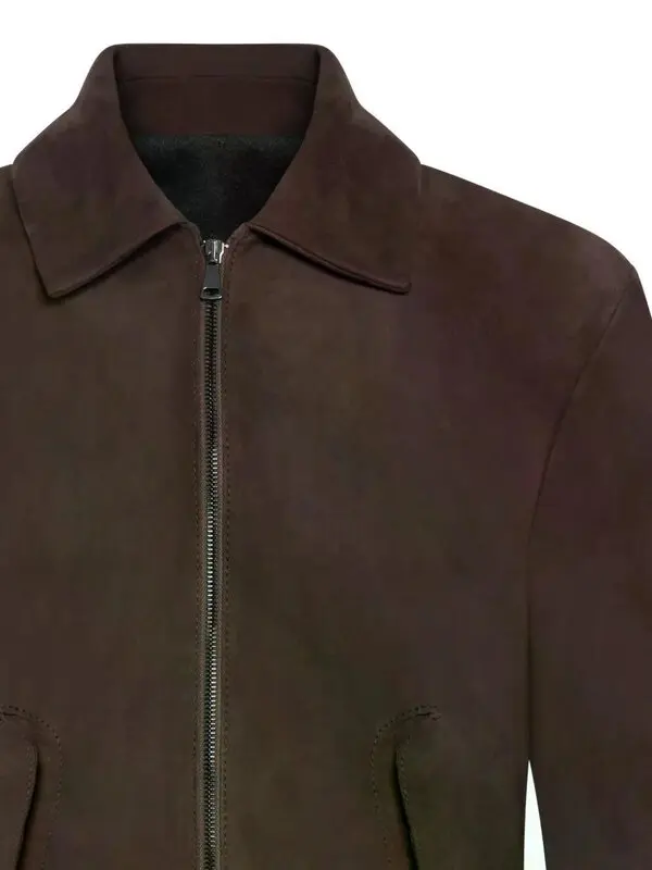 FRANZESE COLLECTION Leather Zip Jacket