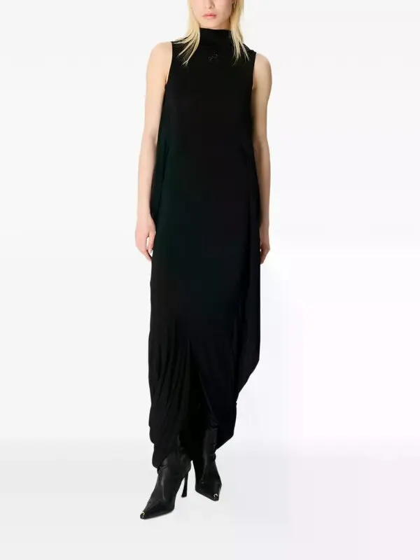 MARINE SERRE Sleeveless Draped Open-back Maxi Dress - Black