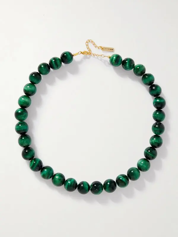 JENNIFER BEHR Wanda Tiger's Eye Necklace - Green