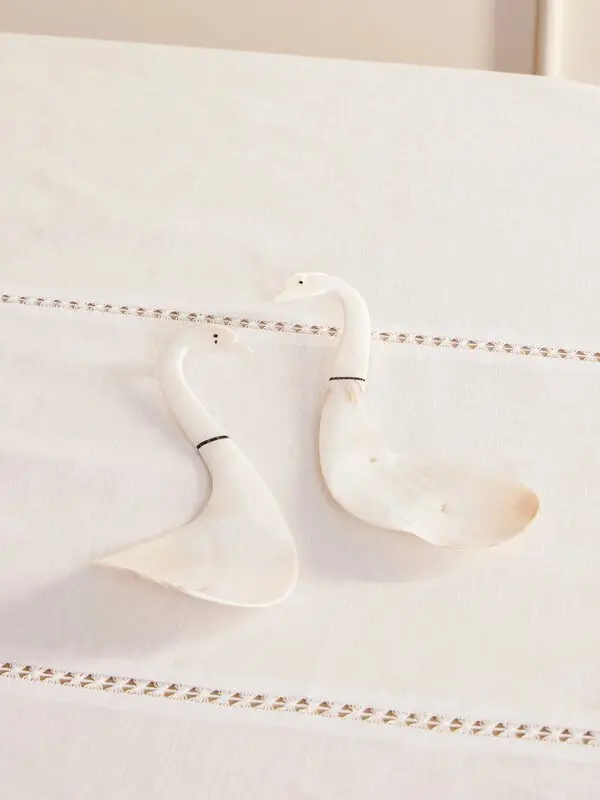 GOHAR WORLD Swan Mother-of-pearl Serving Spoons - Neutrals