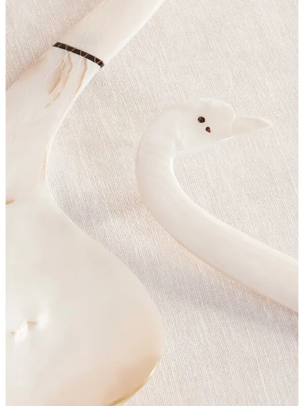 GOHAR WORLD Swan Mother-of-pearl Serving Spoons