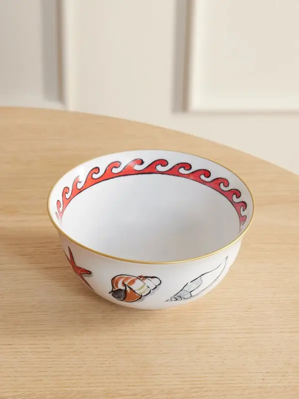 GINORI 1735 Luke Edward Hall Il Viaggio Di Nettuno Porcelain Bowl - Red