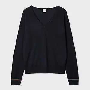 Paul Smith V-neck Merino Wool Sweater - Blue