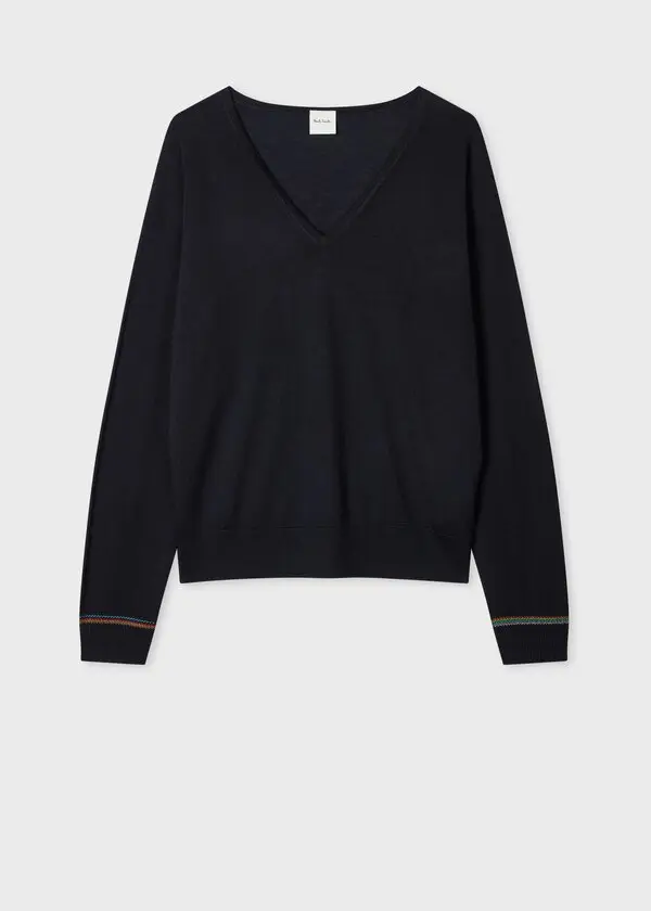 Paul Smith V-neck Merino Wool Sweater - Blue