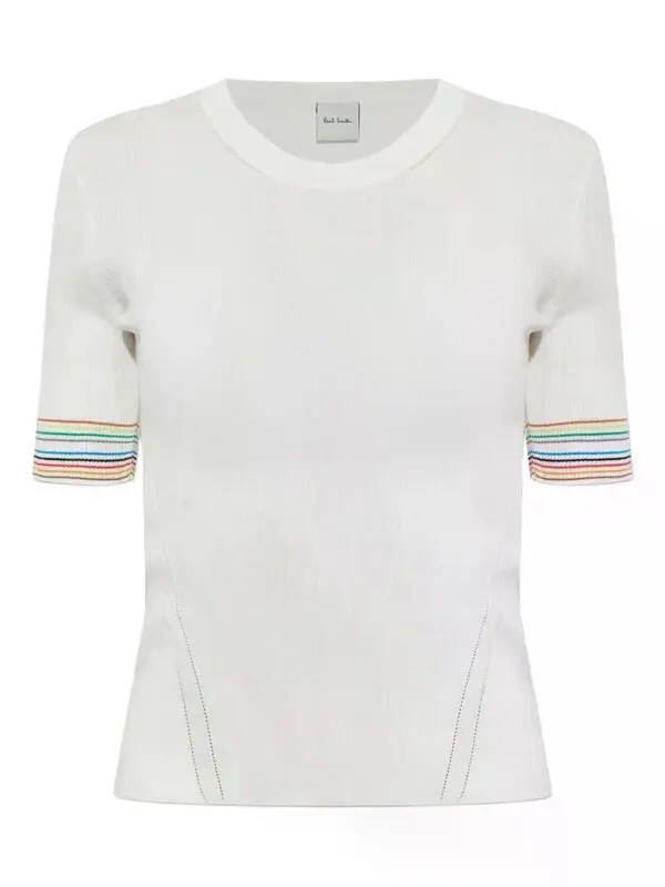 Paul Smith Signature Stripe Ribbed T-shirt - White