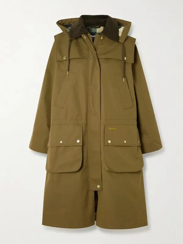 Barbour Bilsdale Hooded Cotton-blend Twill Jacket - Green