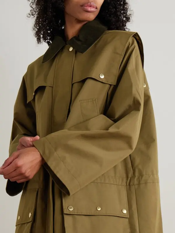 Barbour Bilsdale Hooded Cotton-blend Twill Jacket - Green