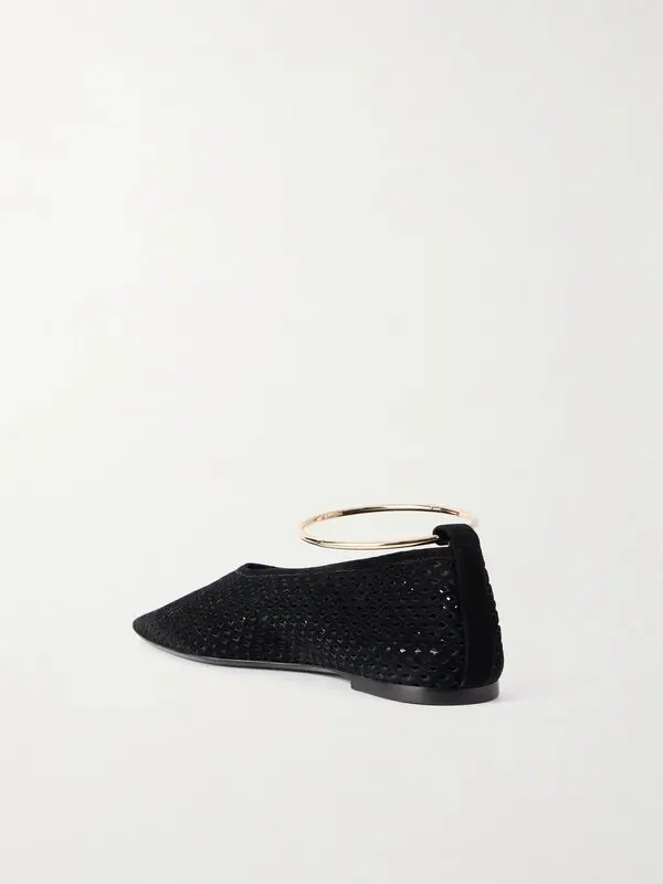 JIL SANDER Ballerina Suede Flats - Black