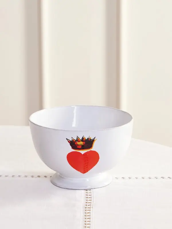 ASTIER DE VILLATTE John Derian Crowned Heart Ceramic Bowl - White