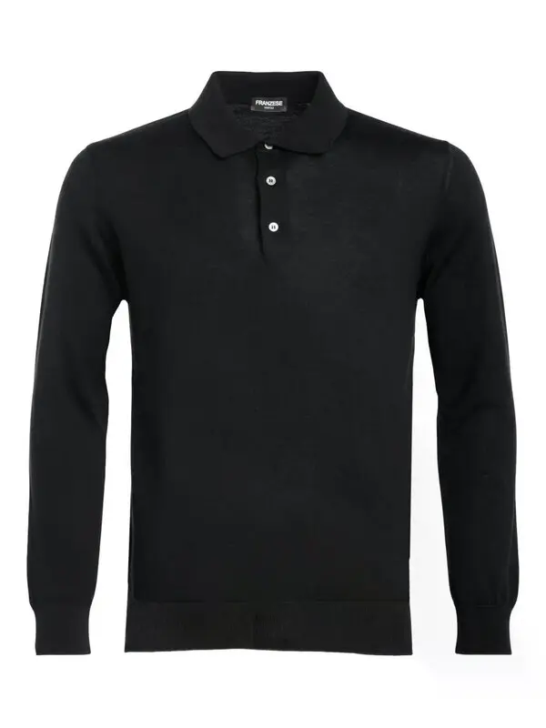 FRANZESE COLLECTION Long-sleeves Polo Shirt - Black