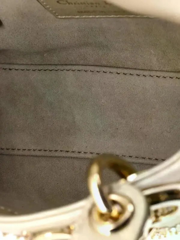 Dior Lady Chain Bag Crystal Embellished Cannage Quilt Leather Mini Satchel