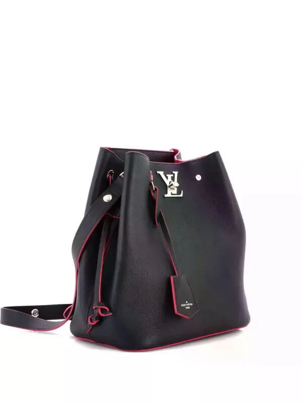 LOUIS VUITTON Lockme Leather Bucket Bag - Black