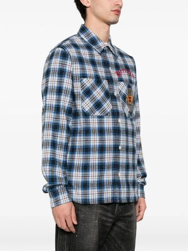 ICECREAM Checked Cotton Shirt - Blue