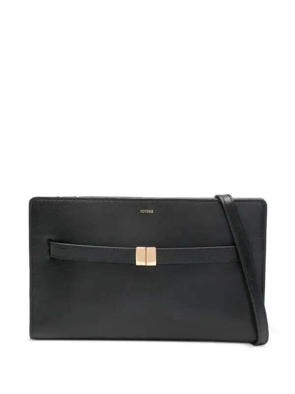 TOTEME Leather Mini Crossbody Bag With Gold-tone Hardware - Black