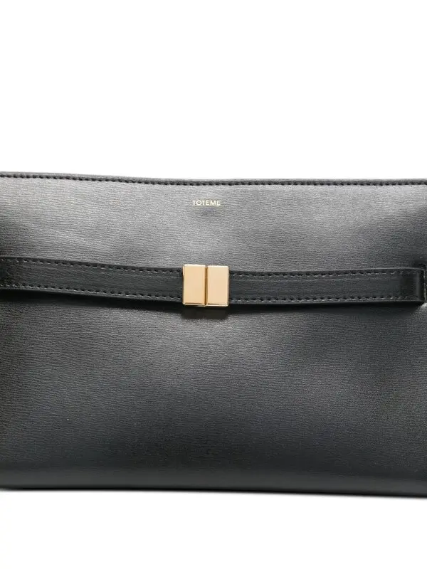 TOTEME Leather Mini Crossbody Bag With Gold-tone Hardware - Black
