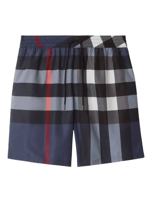 Burberry Check Swim Shorts - Blue