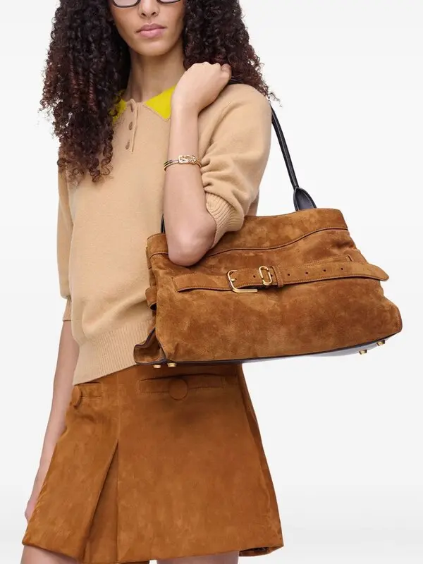 Marc Jacobs Suede Leather Satchel Shoulder Bag - Brown