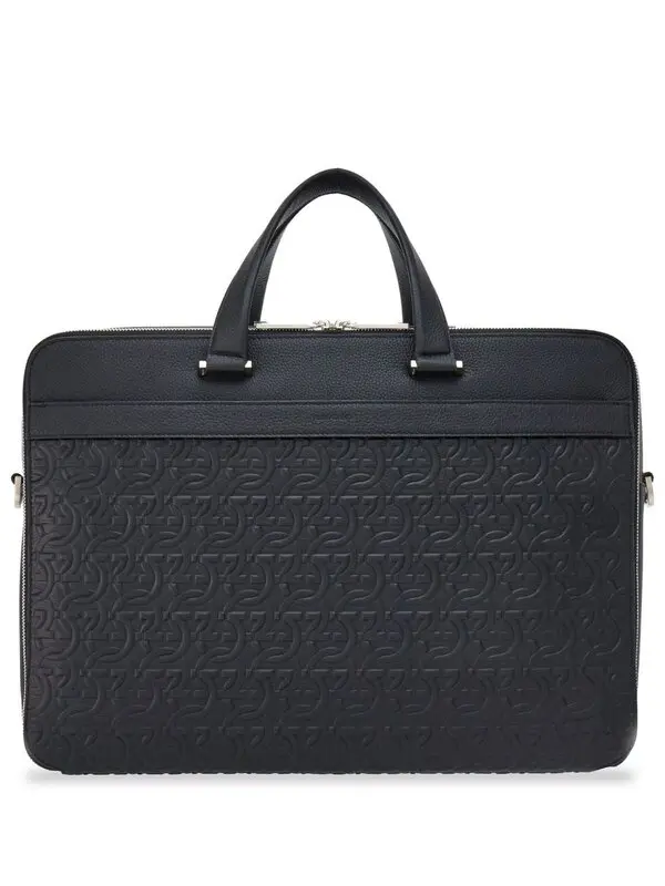 FERRAGAMO Gancini Leather Handbag - Black