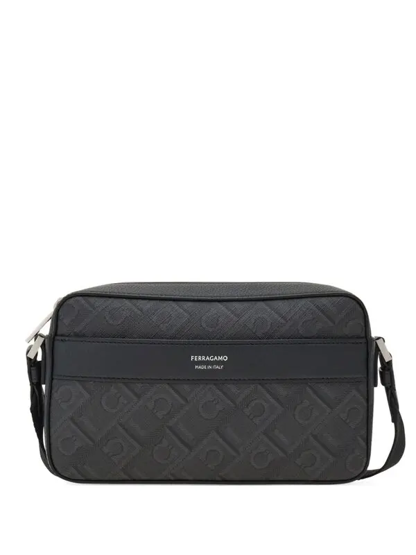 FERRAGAMO Monogram Crossbody Bag - Black