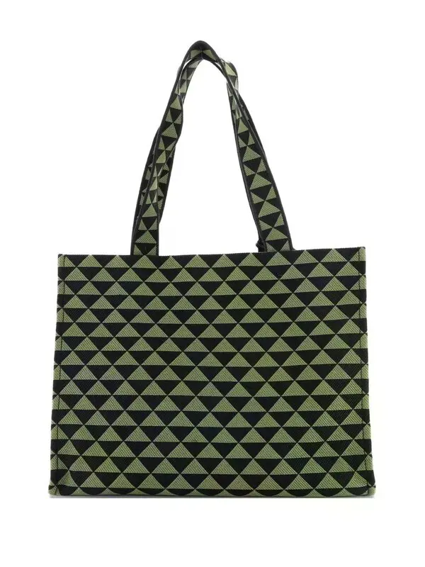 Prada Symbole Shopper Jacquard Horizontal Tote Bag