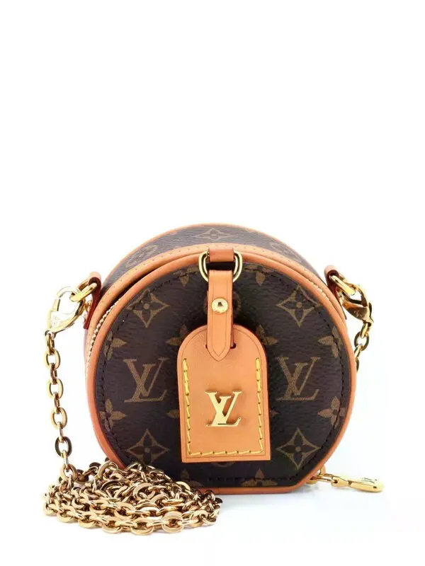 LOUIS VUITTON Boite Chapeau Necklace Bag Monogram Canvas Crossbody - Brown
