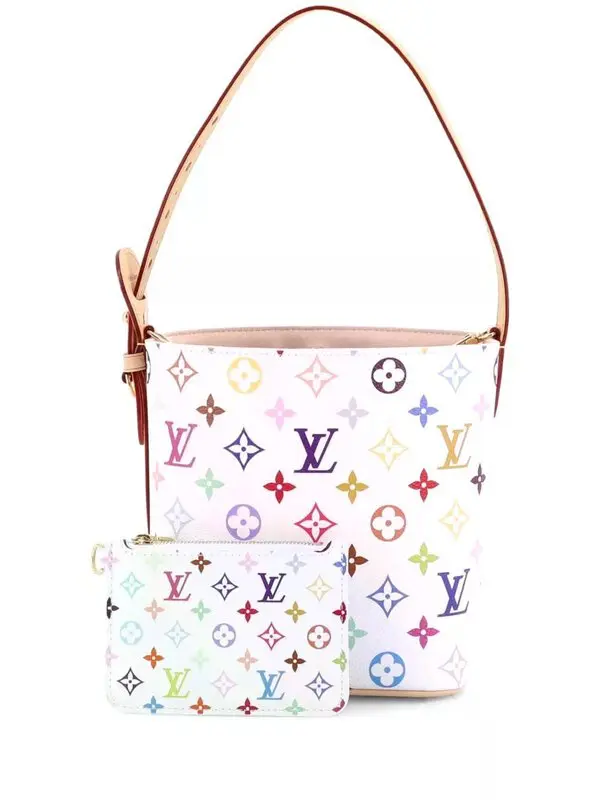 LOUIS VUITTON X Takashi Murakami All In Handbag Monogram Multicolor Bb Bucket Bag - White