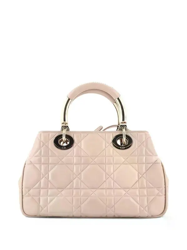 Dior Lady 95.22 Medium Tote Bag Cannage Embossed Leather - Neutrals