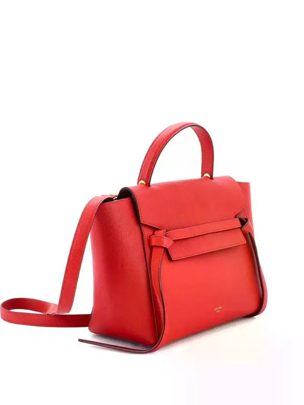 Celine Belt Bag Textured Leather Micro Satchel - Red