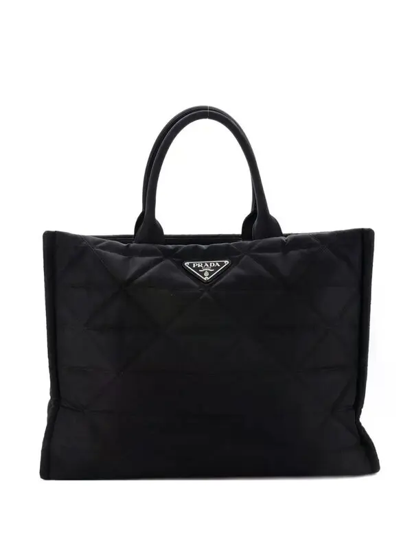 Prada Open Shopping Quilted Re-nylon Large Tote Bag