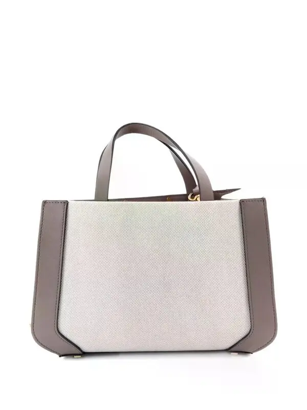 Valentino Garavani Vlogo Canvas And Leather Small Tote Bag - Grey