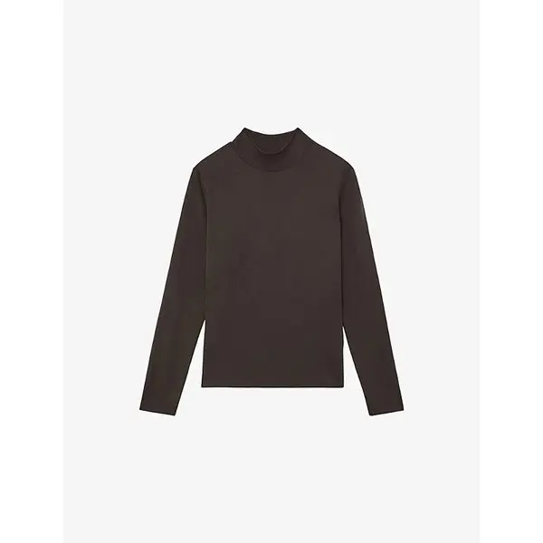 REISS Funnel-neck Jersey Top