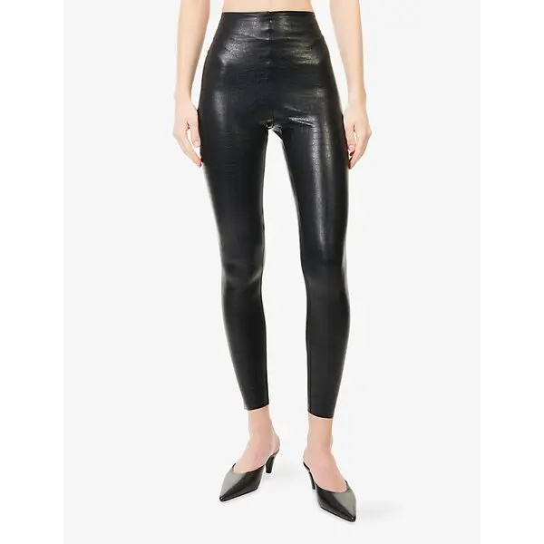Commando Animal-print Faux Leather Leggings