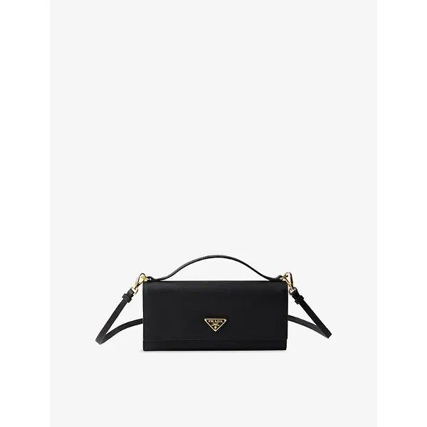 Prada Saffiano Leather Phone Holder Strap - Black