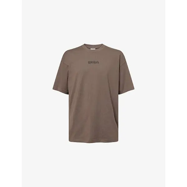 GYMSHARK Olde English Crewneck Cotton-jersey T-shirt - Gs Camo Brown