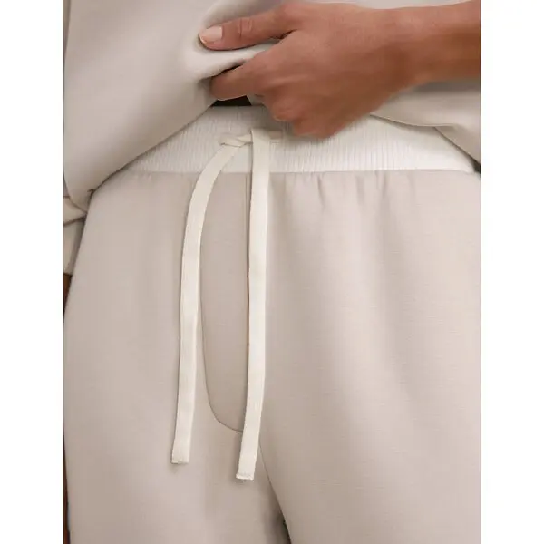 REISS Laney Wide-leg Jersey Jogging Bottoms - Stone