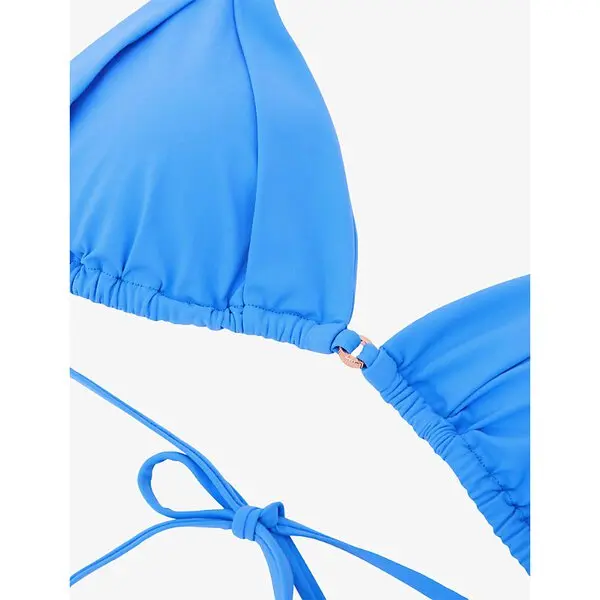 REISS Matilda Triangle-cup Bikini Top - Blue