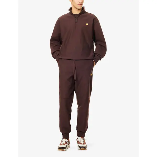 Carhartt Work In Progress American Script Tapered-leg Cotton-blend Jogging Bottoms - Palisander