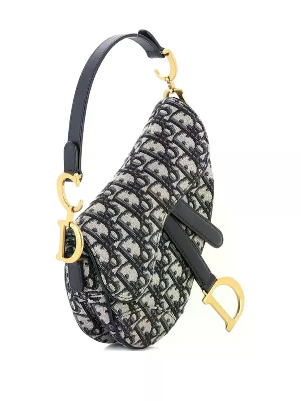 Dior Saddle Oblique Canvas Mini Shoulder Bag - Blue